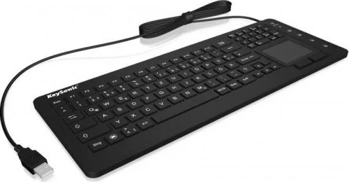Tastatura IcyBox KeySonic Waterproof Touchpad USB Neagra la CEL.ro
