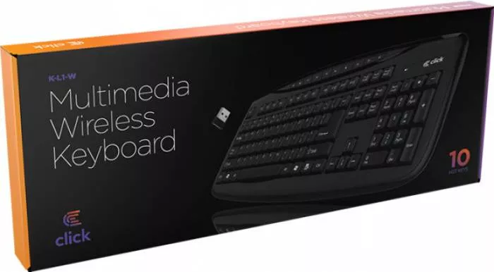 Tastatura Wireless Click K-L1-W Multimedia Neagra kl1mwb/us