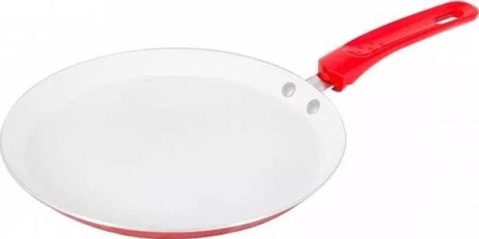 Tigaie clatite ceramica Grunberg 24 cm Alb-Rosu ccp24_rosu