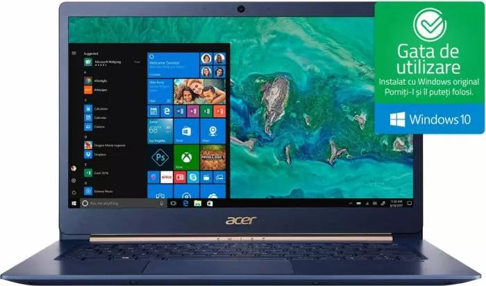 Ultrabook Acer Swift 5 Intel Core Kaby Lake R 8th Gen i5-8250U 256GB SSD 8GB - cel.ro