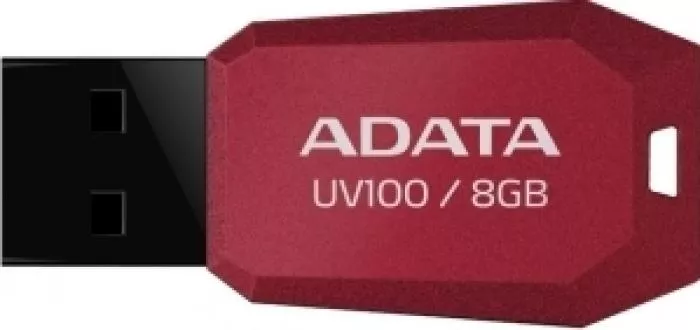 USB Flash Drive ADATA UV100 Slim Bevelled 8GB Red auv100-8g-rrd - cel.ro