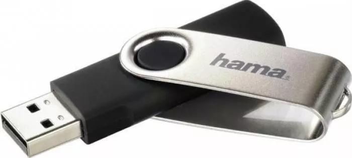 USB Flash Drive Hama Rotate 104302 64GB USB 2.0 Negru-Argintiu ...