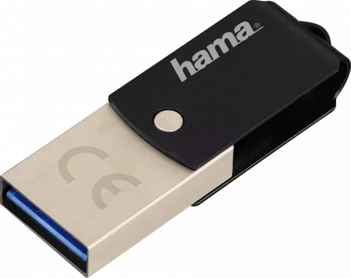 USB Flash Drive Hama USB 3.0 si USB C 64 Gb Negru 4047443299055