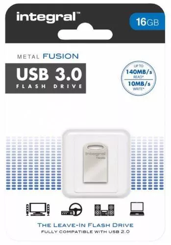 USB Flash Drive Integral 16GB metal Fusion infd16gbfus3.0 - cel.ro