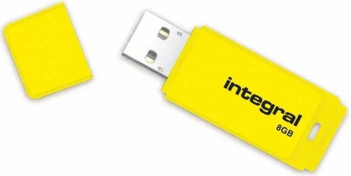 USB Flash Drive Integral Neon 8GB USB 2.0 Galben infd8gbneonyl - cel.ro