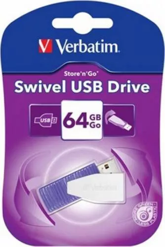 USB Flash Drive Verbatim Store n Go Swivel USB Drive 64 Gb Violet 49816 ...
