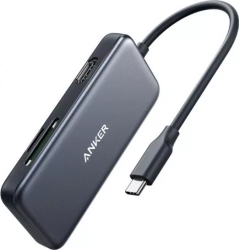 Adaptor Anker USB-C 5-in-1 4K HDMI 2xUSB-A microSD SD Card Reader Negru